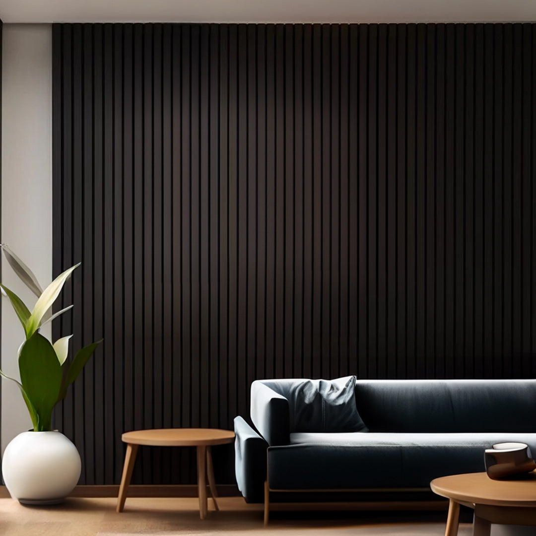 Matte Black - Luxury Acoustic Slat Wood Wall Panels – Modern Made