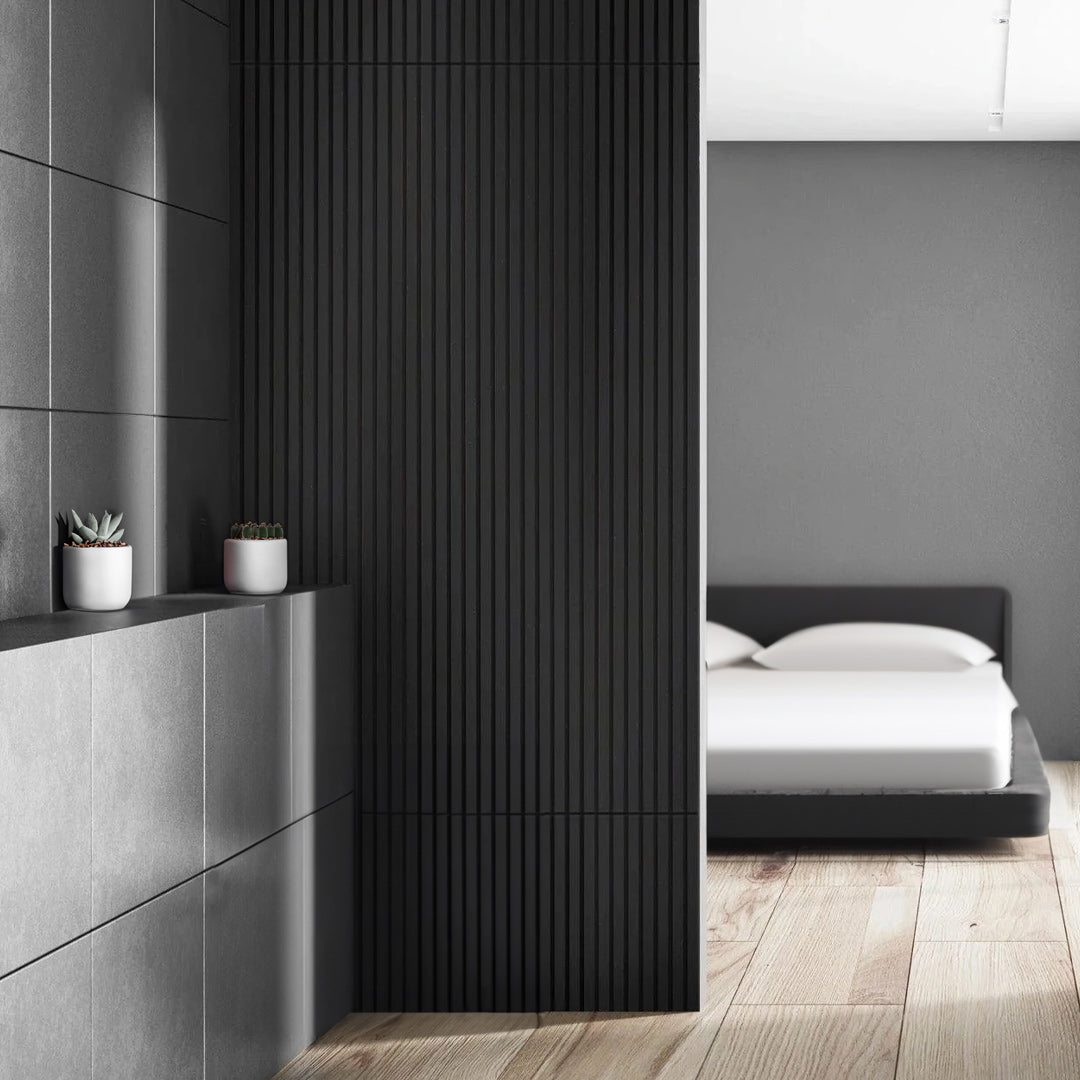 Matte Black - Luxury Acoustic Slat Wood Wall Panels – Modern Made